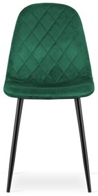 Zelená sametová židle ASTI s černými nohami