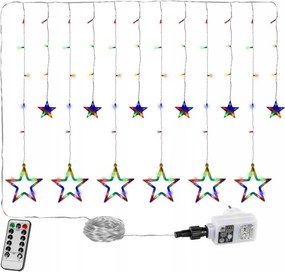 Voltronic Vánoční závěs, svítící hvězdy, 150 Led, barevný