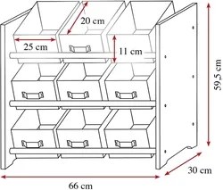 Dětský regál bílý s 9 úložnými boxy