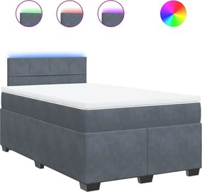Box spring postel s matrací tmavě šedý 120x190 cm samet 3288559