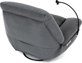 Elektrické polohovací TV křeslo RELAXME - šedá látka