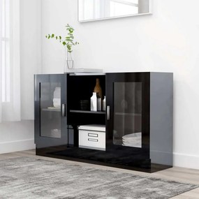 vidaXL Prosklená skříň 120 x 30,5 x 70 cm dřevotříska [815628] Barva: Černá