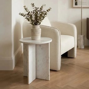 Mramorový kulatý odkládací stolek ø 40 cm Savio – Premier Housewares