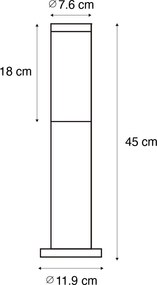 Sloupek venkovního svítidla rezavohnědý s opálem 45 cm IP44 - Rox