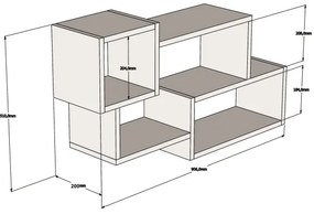Nástěnná police AFRO 51x90,6 cm bílá/antracit