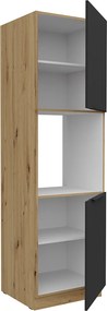 ARIA ac | vysoká skříňka 60 DP-210 2F na vestavnou troubu | 60 cm | ANTI FINGERPRINT povrch | artisan/černá