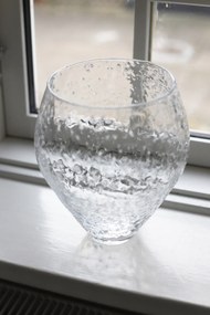 Váza Crushed Glass 17,7 x 20 cm transparentní