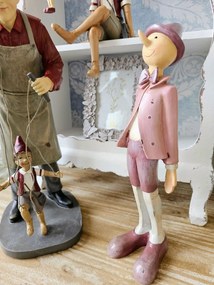 Dekorace muž s loutkou Pinocchio - 16*14*36 cm