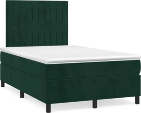 Box spring postel s matrací tmavě zelená 120 x 200 cm samet 3143136