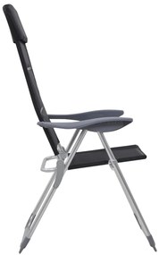 Kempingové židle z hliníku 2 ks 58 x 69 x 111 cm černé - Default Title