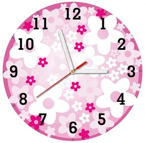 Gario Dětské hodiny Hezké růžové kvítky Rozměry: 30 x 30 cm