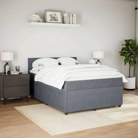 Box spring postel s matrací tmavě šedá 140x200 cm samet 3287753