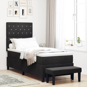 Postel s boxspringem s čelo Černá 200 x 80 cm samet 3344410