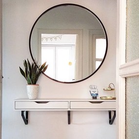 Kulaté zrcadlo s černým rámem Umbra Hub 61 cm