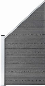 Plotová sada WPC 2 čtvercové + 1 šikmý díl 446 x 186 cm šedá 3053234