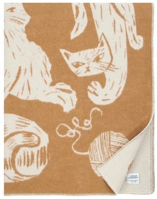 Vlněná deka Kissanpäivät 130x180, oranžovo-bílá