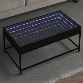 Konferenční stolek s Infinity LED černý 90 x 50 x 41 cm