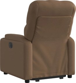 Zvedací polohovací křeslo hnědé textil 3204714