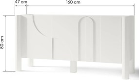 Designová komoda Lunaria 160 cm bílá