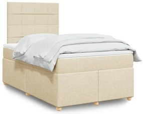 Box spring postel s matrací krémová 120x200 cm textil 3291252