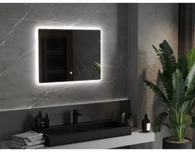 Mexen Sun, LED koupelnové zrcadlo s podsvícením 80x60 cm, 6000K, ochrana proti zamlžování, 9807-080-060-611-00