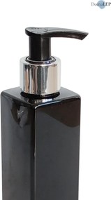 Dávkovač na mýdlo 250 ml černý s černo-stříbrnou pumpičkou LUNA