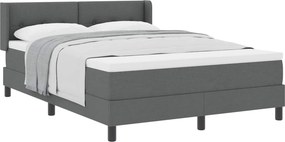 Postel s boxspringem s čelo Tmavě šedá 200 x 140 cm textil 3341105