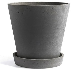 Květináč Flowerpot s podmiskou Dark Grey XXL HAY