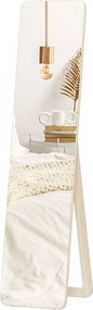 HOMCOM stojací a nástěnné zrcadlo obdélníkové, rozměry 37D x 43Š x 156V cm, přírodní dřevo
