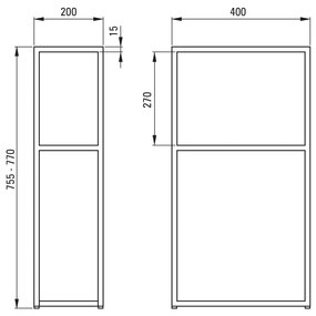 Deante Correo, stojící koupelnová konzola 400x200 mm, černá, CKC_N20A