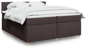 Box spring postel s matrací tmavě hnědá 200x200 cm textil