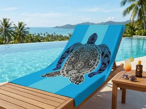 Rychleschnoucí XXL plážová osuška SHELL GEM modrá 150 x 210 cm, 100% mikrovlákno