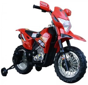 Goleto Dětská elektrická Cross motorka 109 x 52 x 70 cm | červeno-černá