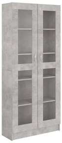 Prosklená skříň betonově šedá 82,5x30,5x185,5 cm dřevotříska - Default Title