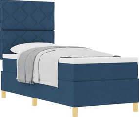 Postel s boxspringem s čelo Modrá 80 x 200 cm textil 3339657