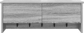 věšák, nástěnný, s dvířky, háčky, kompozitní dřevo, 30x80x20 cm, šedá sonoma, Dekorino TK20260024