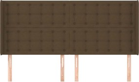 Čelo postele typu ušák tmavě hnědé 163x16x118/128 cm textil 3120023