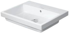 Duravit Vero Air - Umyvadlo vestavné 55x46 cm, s přepadem, bez otvoru pro baterii, WonderGliss, bílá 03835500601