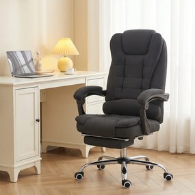 Kancelářská židle Vinsetto s masážní funkcí, ergonomická kancelářská židle s polohováním a vyhříváním, výškově nastavitelná počítačová židle s podnož…