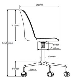 Šedá kancelářská židle Unique Furniture