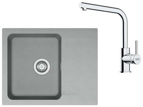 Franke - Kuchyňský set T110Š, tectonitový dřez OID 611-62 a baterie FS 3230.031, šedá/chrom 143.0687.318