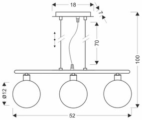 Lustr na lanku SOMUL 3xG9/20W/230V kouřová černá