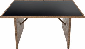 Zahradní ratanový set, šedohnědá/světle hnědá, SAGIR