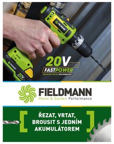 Fieldmann FDUV 70105-0 Aku vrtačka  Aku program FAST POWER 20V, Volnoběžné otáčky: 0-360/0-1300 rpm, Funkce příklepu, Ergonomická rukojeť, Pracovní