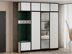 Šatní skříň s nástavcem EDEN 14 bílý + zelený