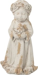 Béžová antik venkovní dekorace Angel Flower – 32*28*61 cm