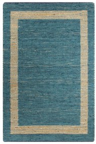 vidaXL Ručně vyráběný koberec juta modrý 80 x 160 cm
