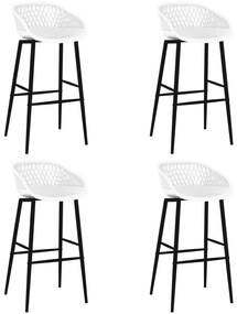 Barové židle Bosler - 4 ks | bílo-černé