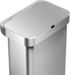 Bezdotykový ocelový odpadkový koš ve stříbrné barvě 58 l Sensor – simplehuman