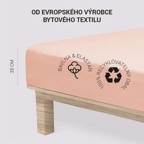 Napínací prostěradlo jersey s elastanem pudrové 90 x 200 cm